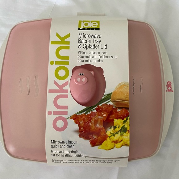 Joie | Kitchen | New Crofton Oink Pig Microwave Bacon Tray Splatter Lid ...